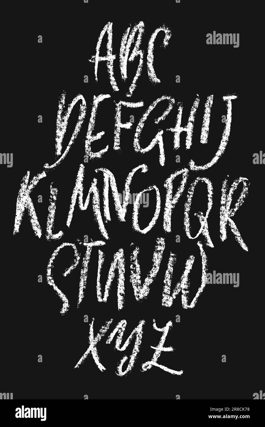 Chalk Board Letters Vector Set Stock Vector Image & Art - Alamy