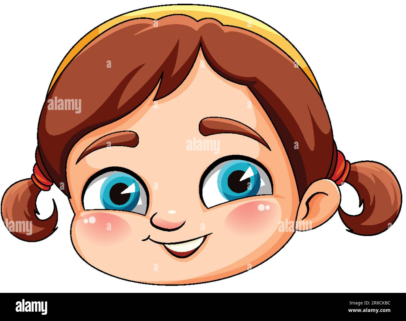 Cute girl cartoon head illustration Stock Vector Image & Art - Alamy