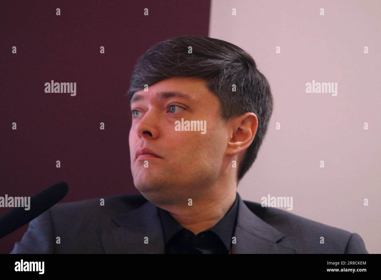 Arkady Vodakhov, General Producer, TV channel "TNT", attends a session ...