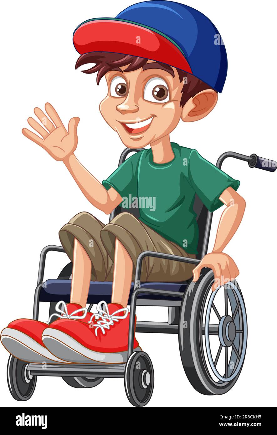 Disable man cartoon sitting on wheelchair illustration Stock Vector ...