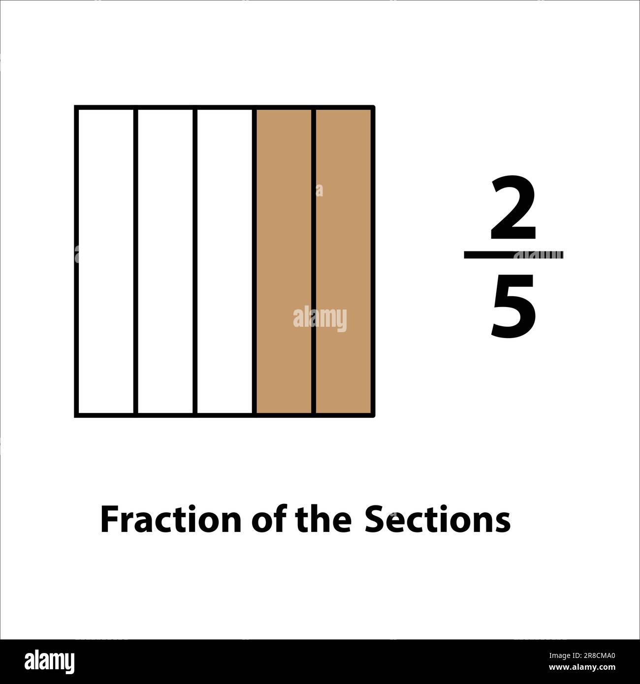 two by five Fraction of the divided into slices. Fractions for Vector ...
