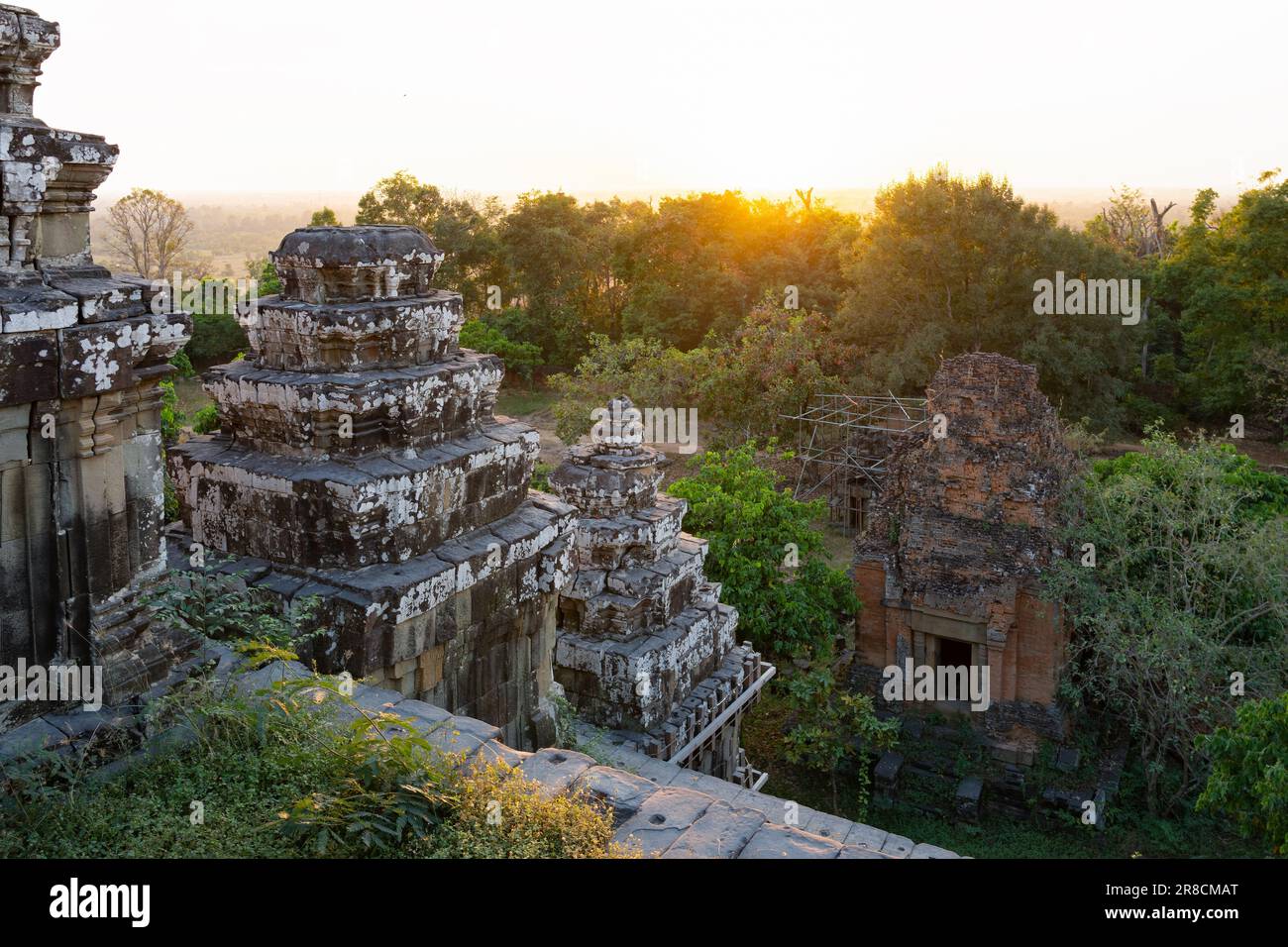 The Phnom Bakheng Temple during the sunset in Angkor Wat, Cambodia ...
