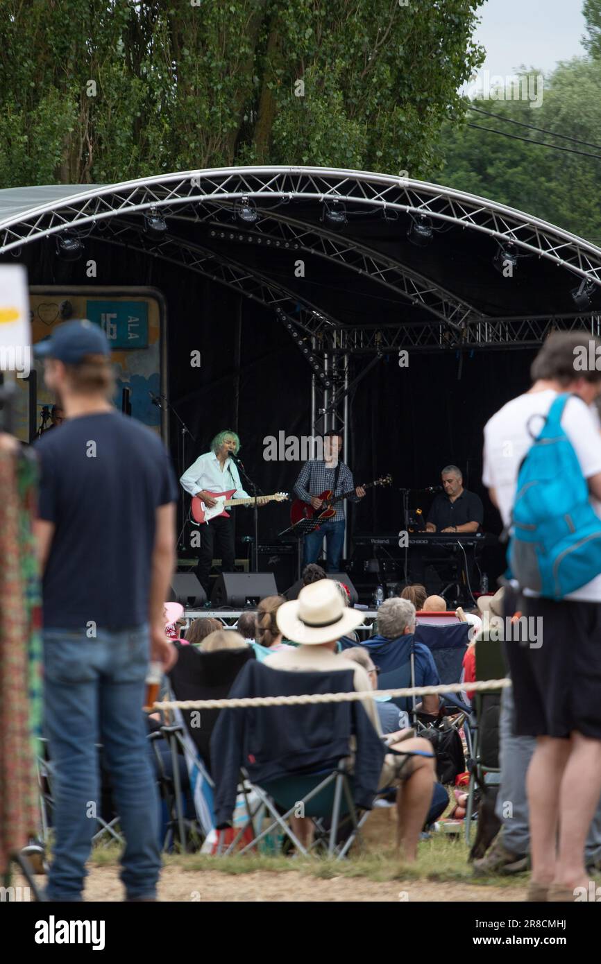 Seen from a distance British guitarist Albert Lee on stage at the 2017 ...