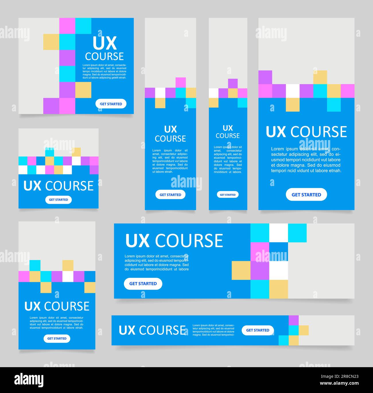 User experience course web banner design template Stock Vector Image ...