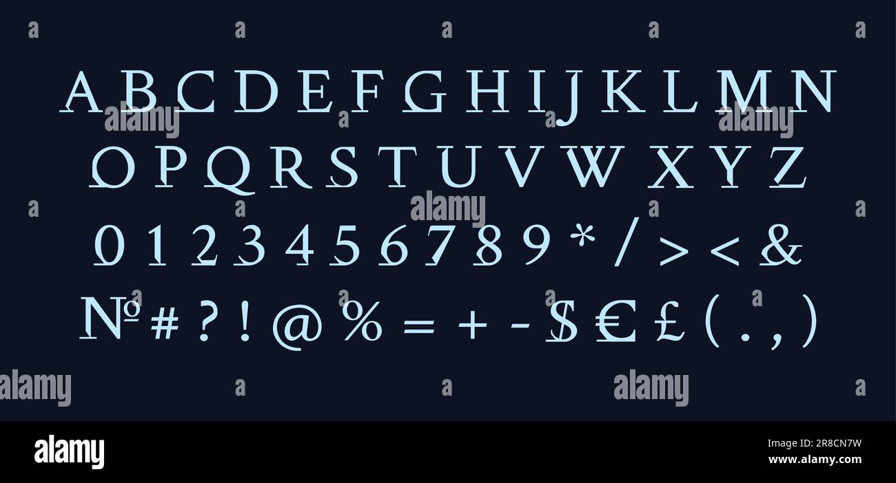 Dark serif roman alphabet set Stock Vector Image & Art - Alamy
