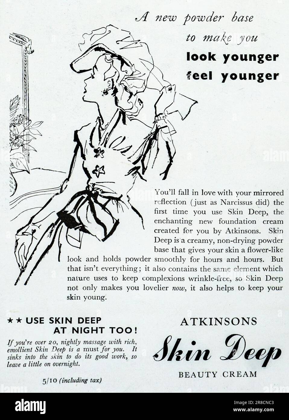 A 1945 post war advertisement for Atkinsons, Skin Deep, Beauty Cream ...