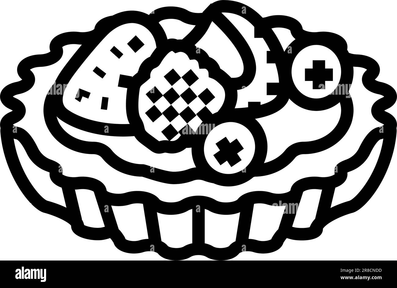 fruit tart sweet food line icon vector illustration Stock Vector Image ...