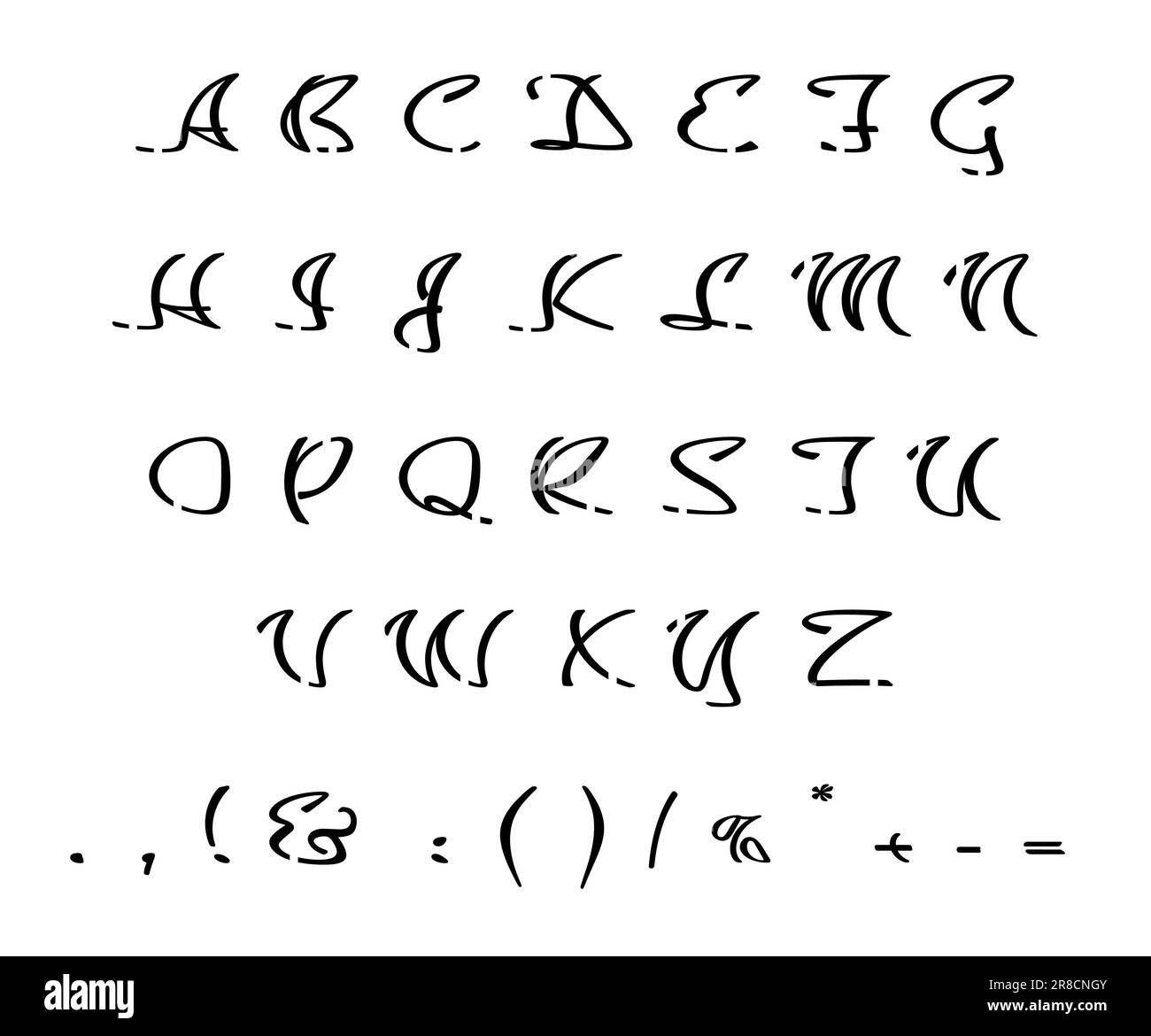 Stylish sans serif vector alphabet Cut Out Stock Images & Pictures - Alamy