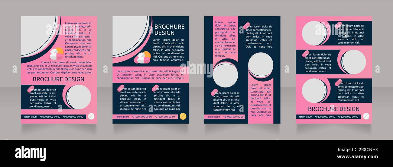 Medication producing process blank brochure layout design Stock Vector ...