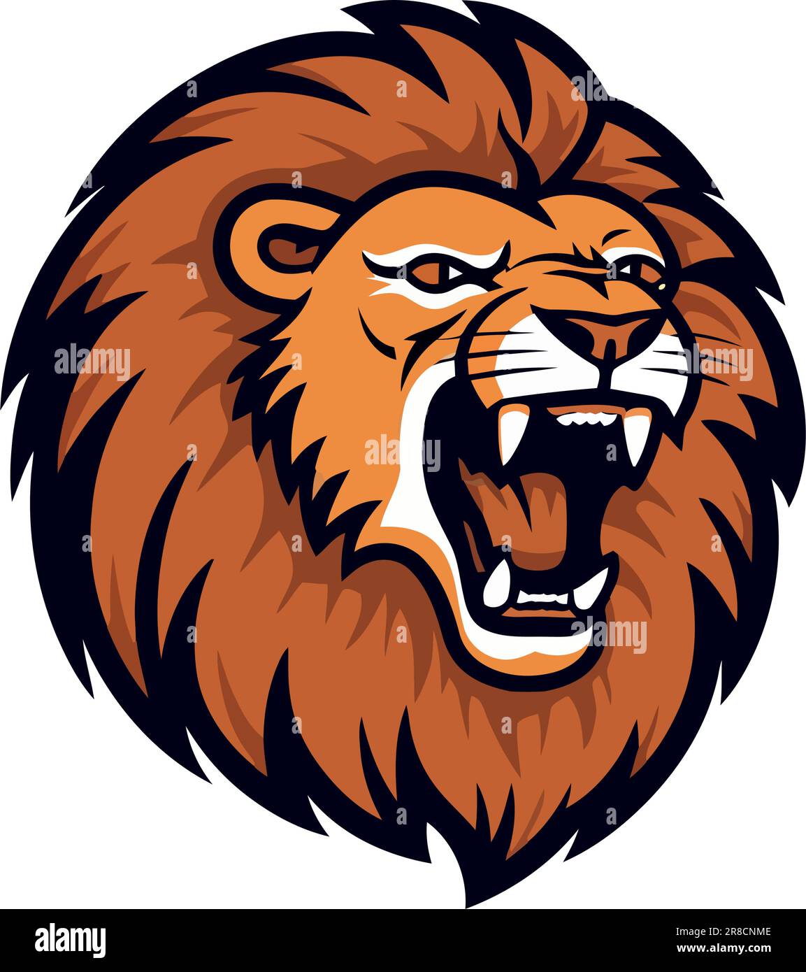 Roaring lion, symbol of strength and aggression Stock Vector Image ...
