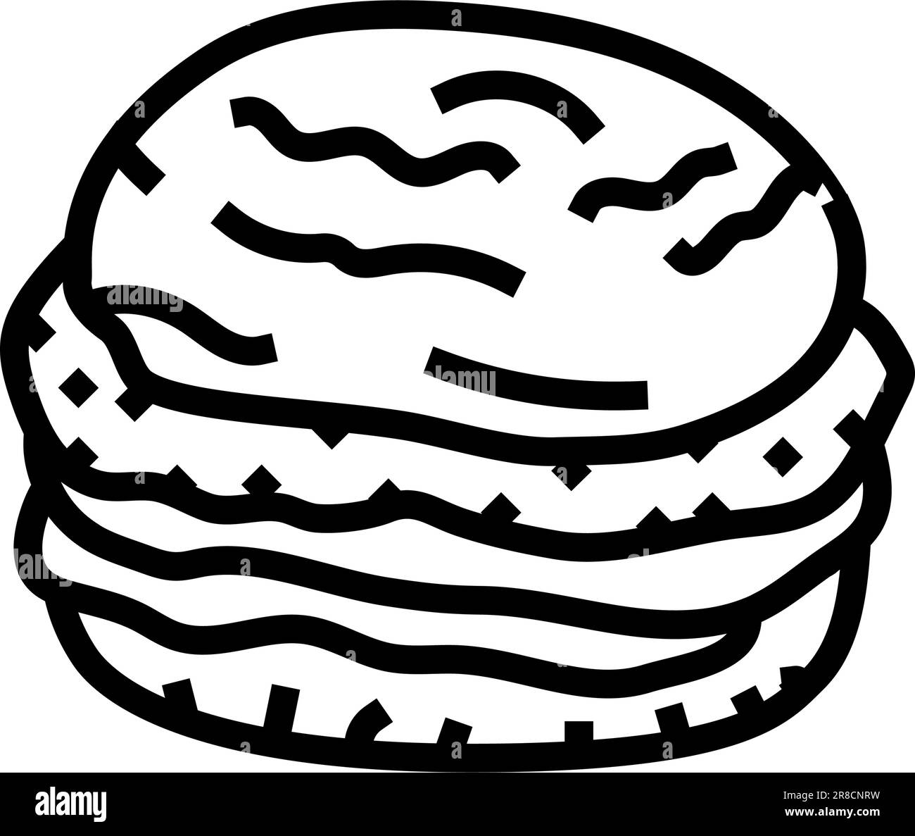 ham bun food meal line icon vector illustration Stock Vector Image ...