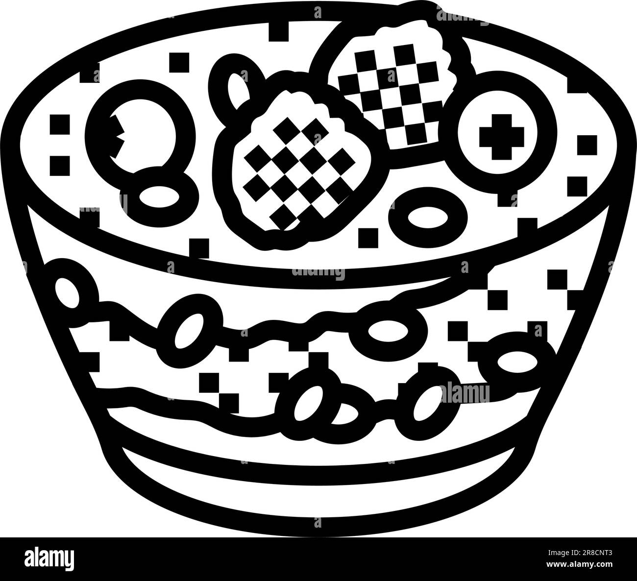 berry parfait sweet food line icon vector illustration Stock Vector ...