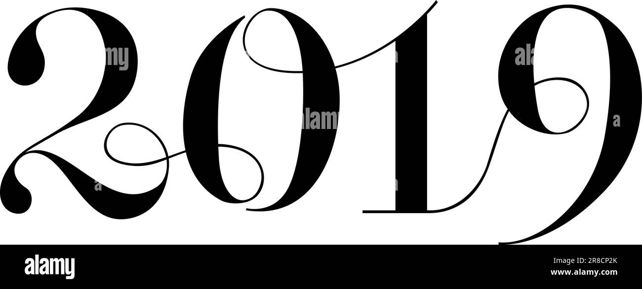 2019 new year handwritten Stock Vector Images - Alamy