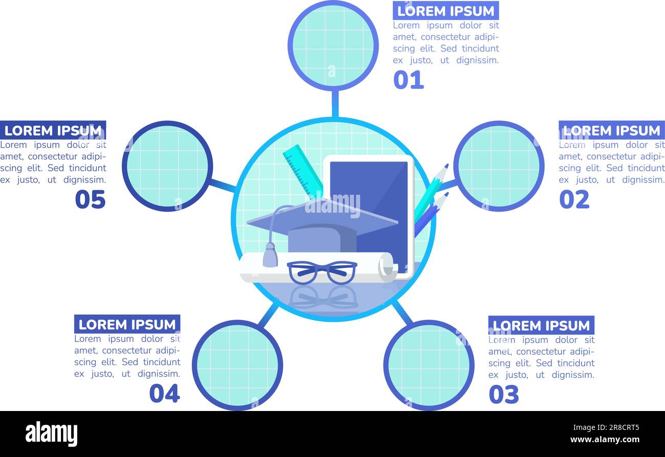 Higher education degree blue infographic chart design template Stock ...