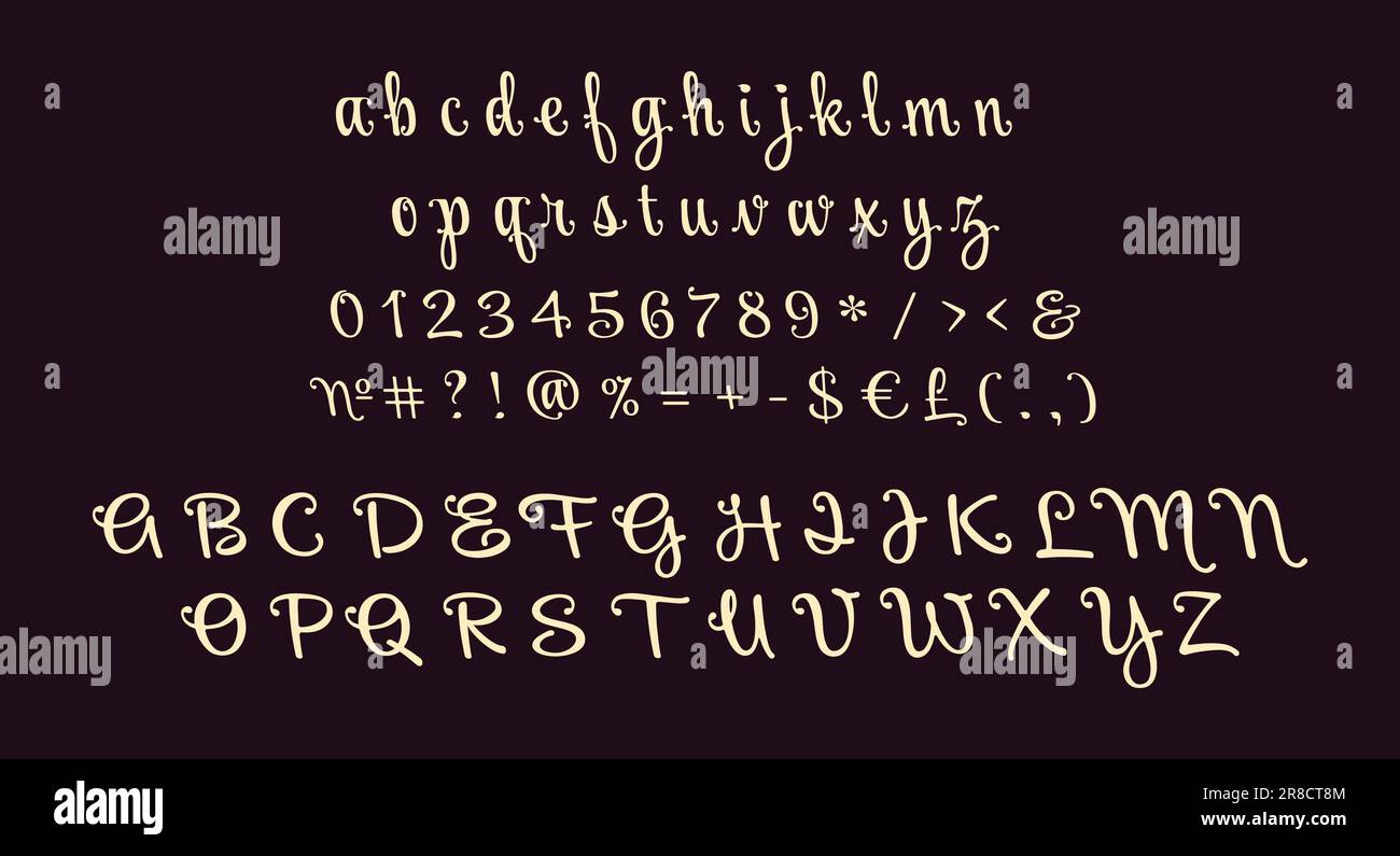 Dark script alphabet set Stock Vector Image & Art - Alamy