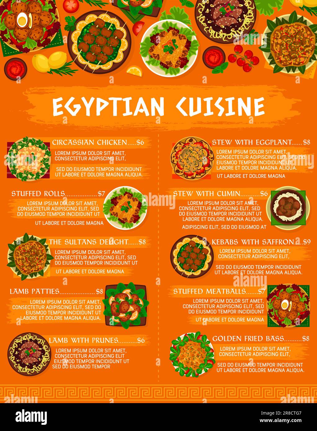 Egyptian cuisine meals menu. Stew with cumin, Sultans delight and ...