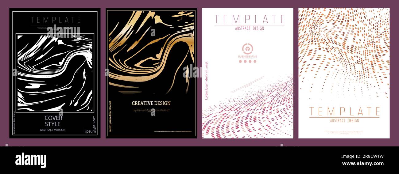 A set of abstract design templates for packaging, covers, booklets, and ...