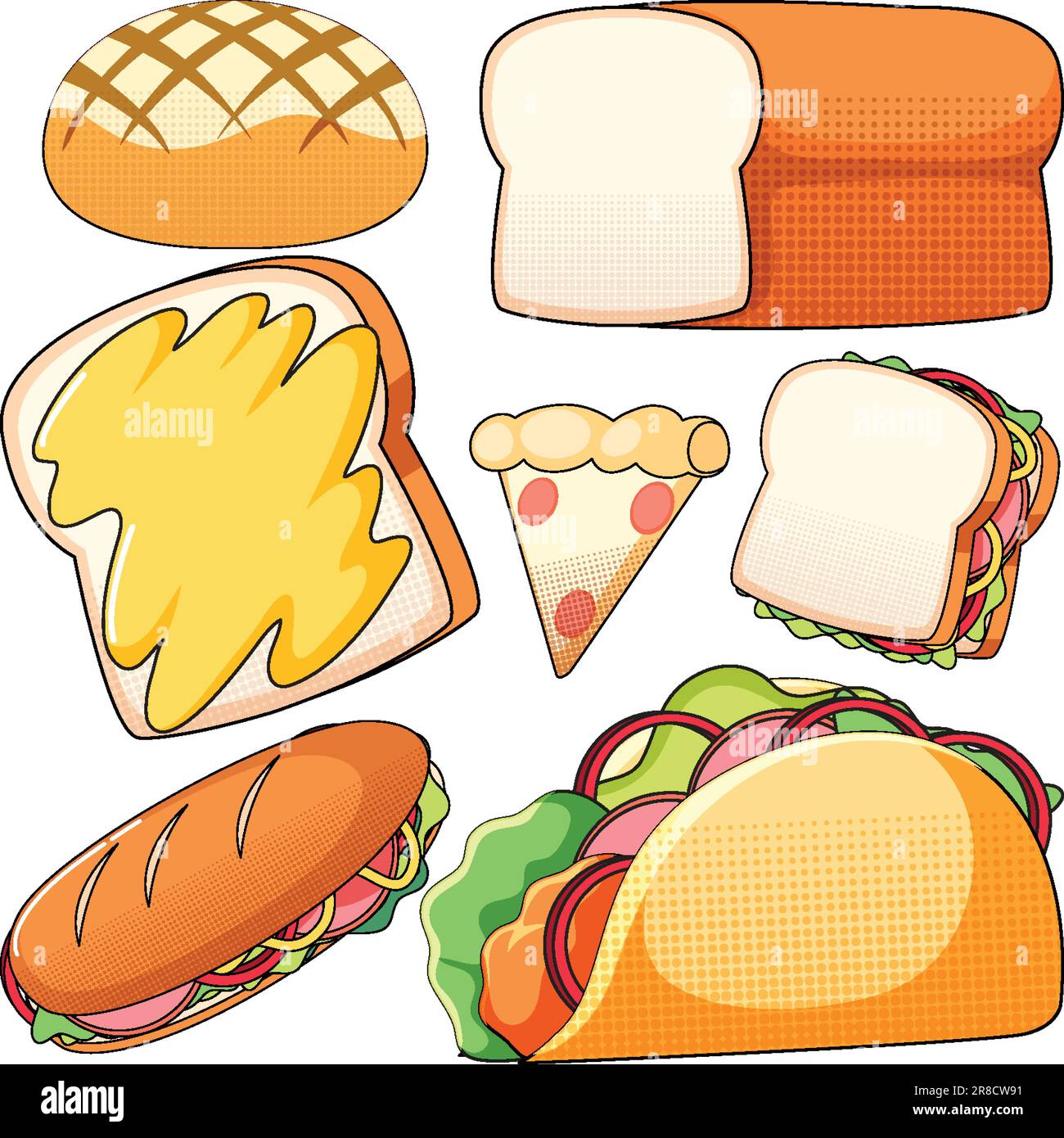 Breakfast Food Vector Seamless Pattern illustration Stock Vector Image ...