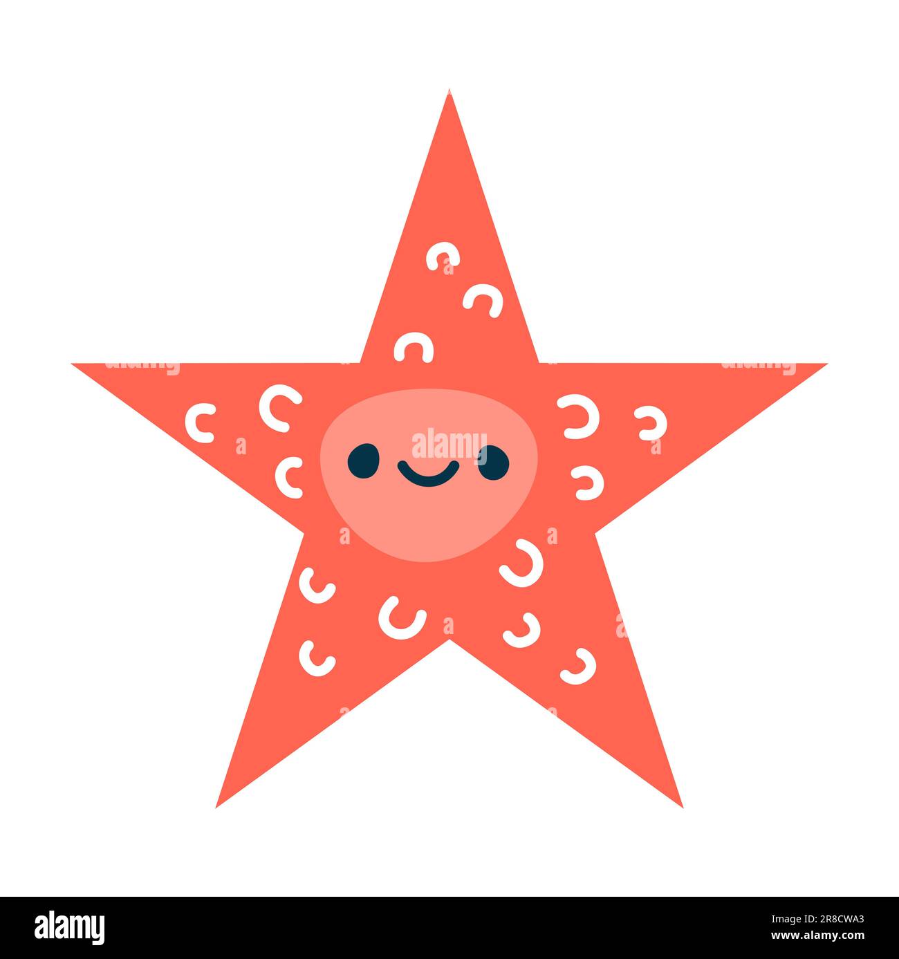Starfish cartoon animal character with math shape. Star geometry and ...