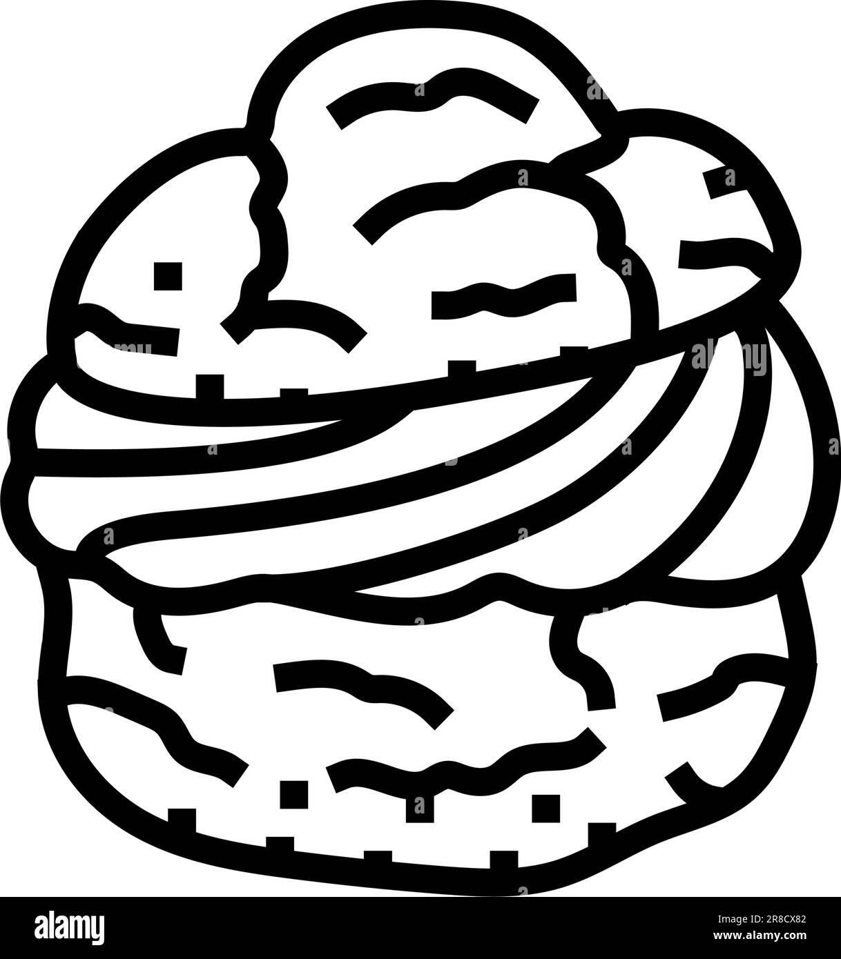 vanilla cream puff food snack line icon vector illustration Stock ...