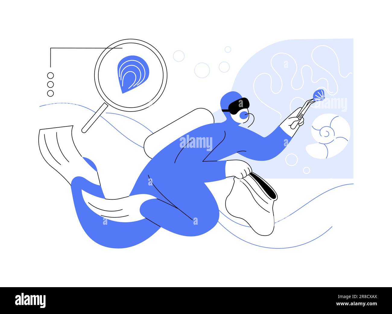 Collecting samples at the sea abstract concept vector illustration ...
