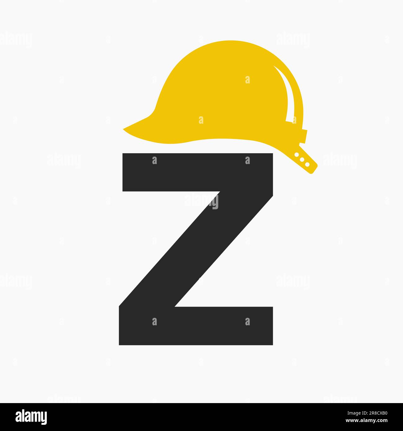 Letter Z Helmet Construction Logo Concept With Safety Helmet Icon ...