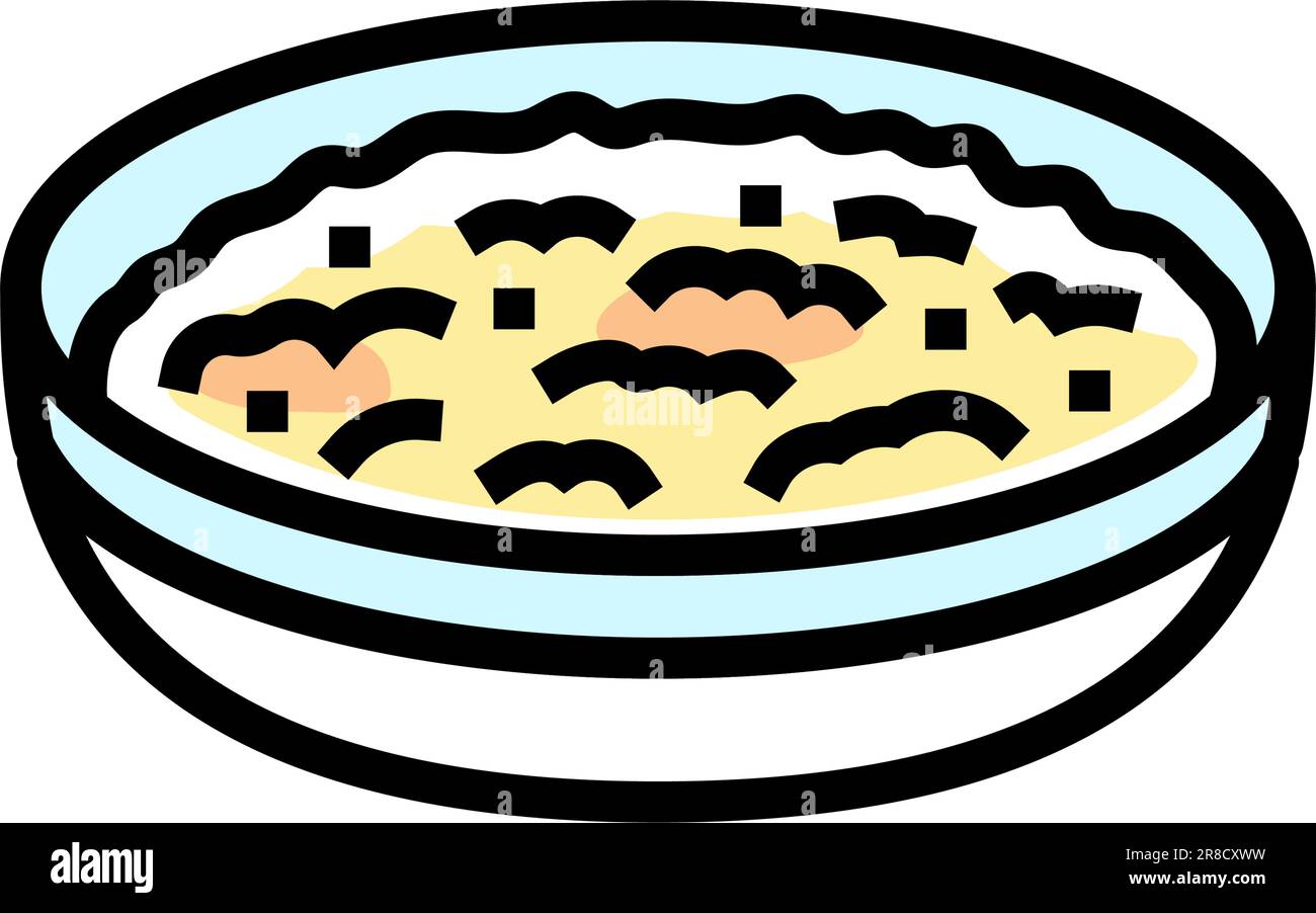 rice pudding bowl sweet food color icon vector illustration Stock ...