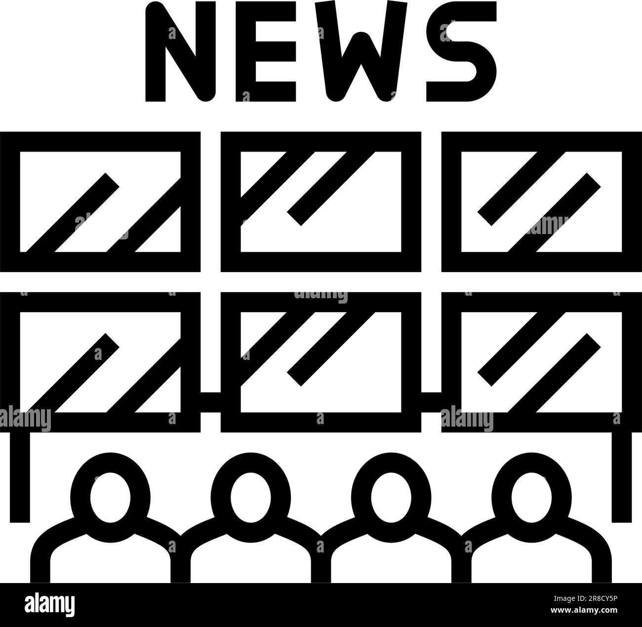 newsroom news media line icon vector illustration Stock Vector Image ...