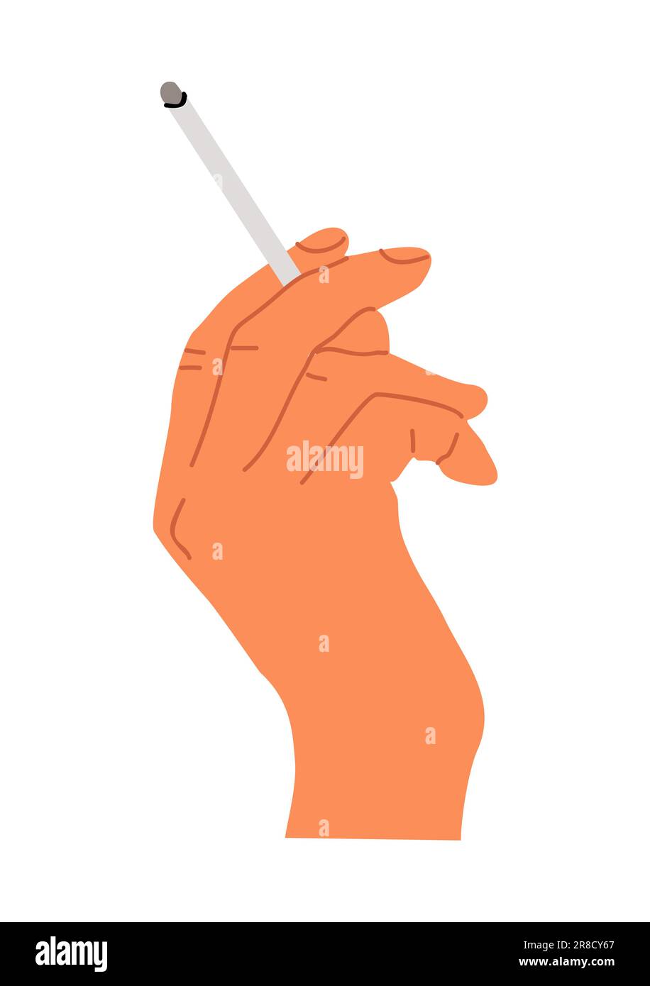 Hand holding cigarette cartoon vector on white Stock Vector Image & Art ...