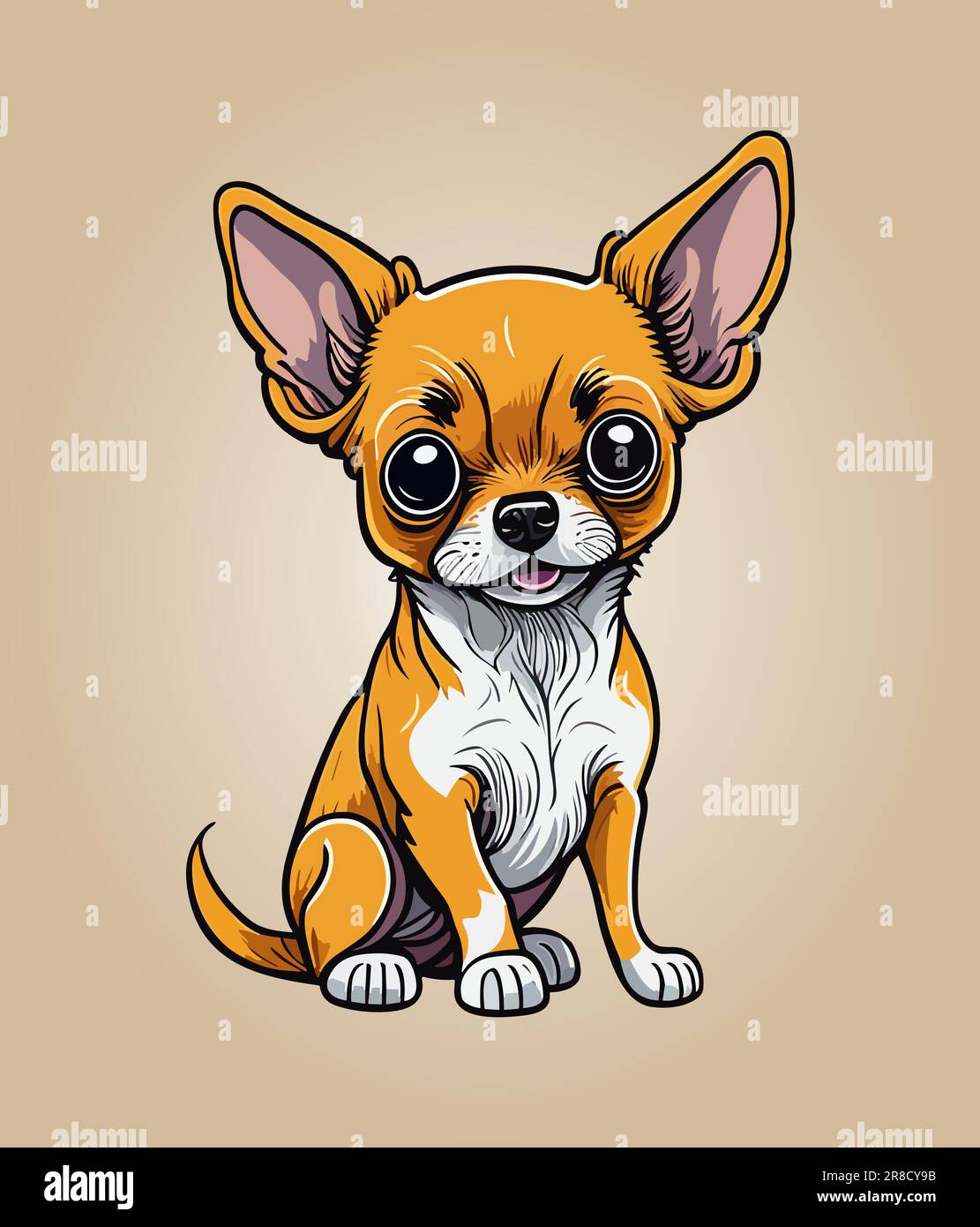 Portrait white beige chihuahua Stock Vector Images - Alamy