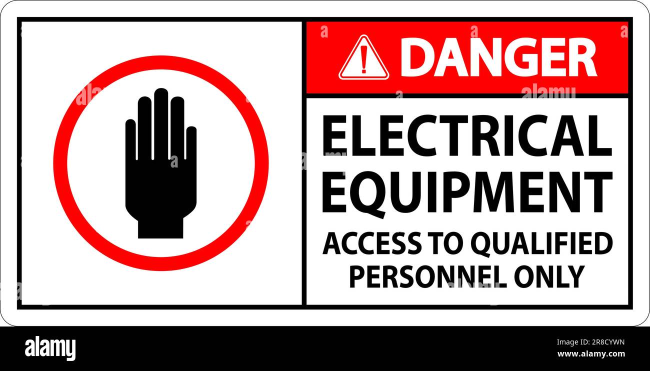 Danger Sign Electrical Equipment Authorized Personnel Only Stock Vector ...