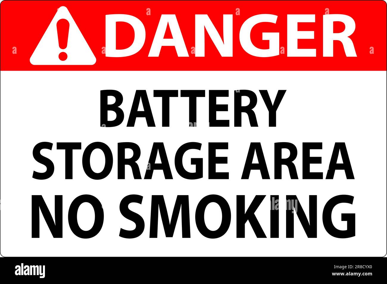 Danger Sign Battery Storage Area No Smoking Stock Vector Image & Art ...