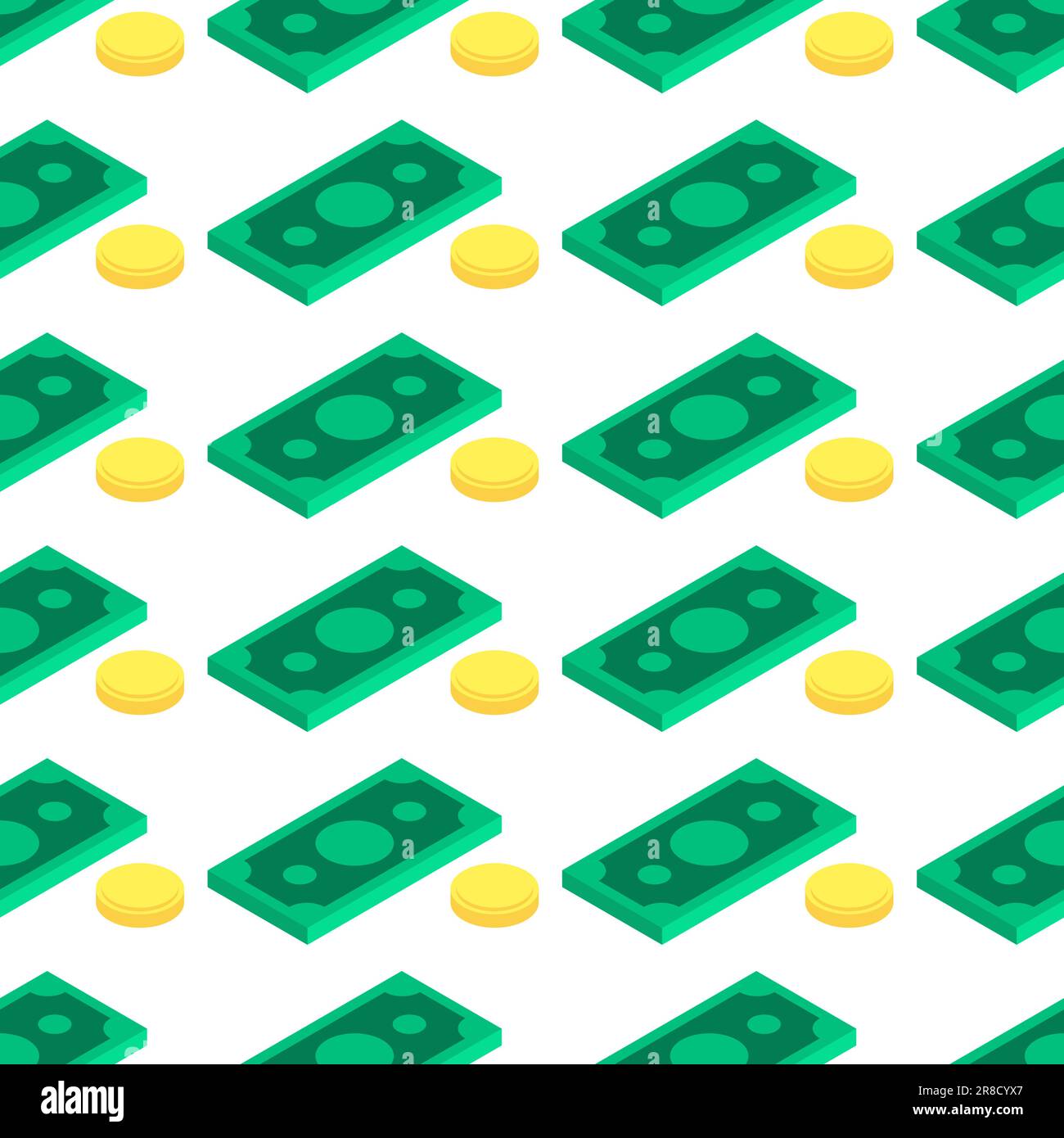Money isometric style pattern seamless. dollars background. Rich ...