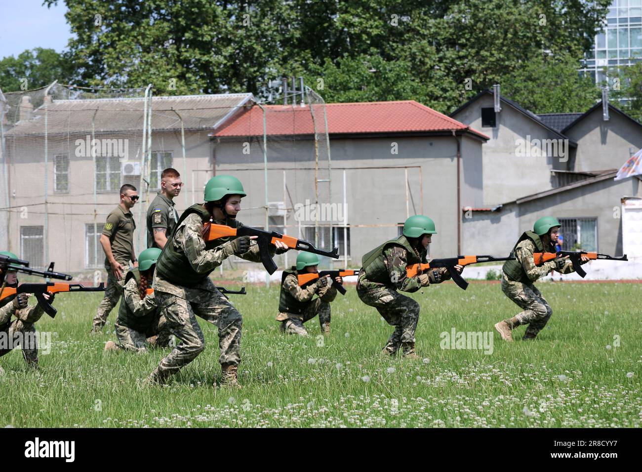 Participants of the military-patriotic game "Dzhura" take part during ...
