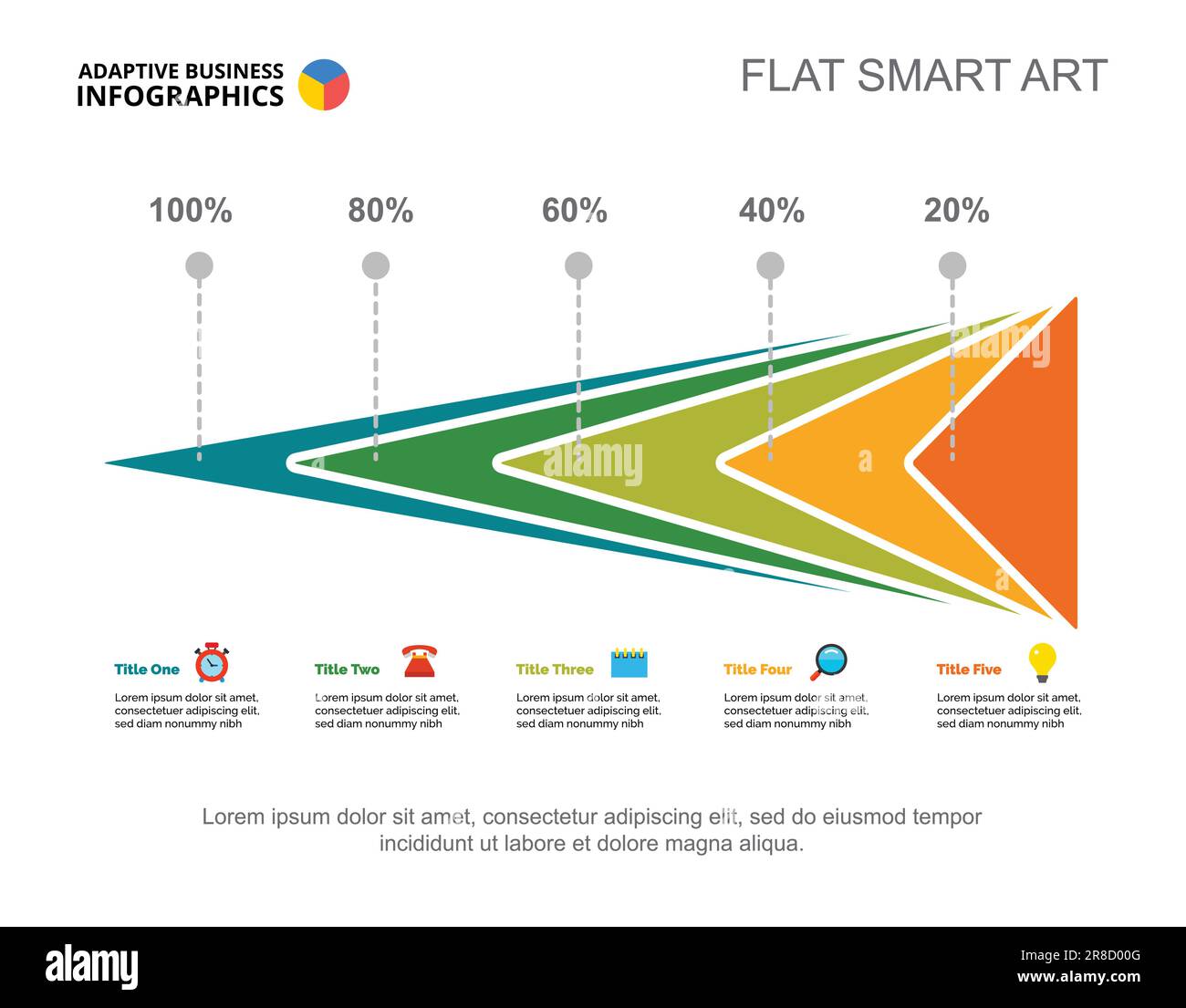 Five Steps Percentage Chart Slide Template Stock Vector Image & Art - Alamy