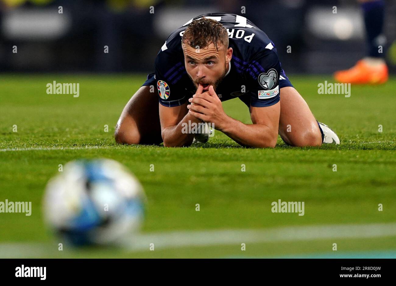 Scotland's Ryan Porteous reacts during the UEFA Euro 2024 Qualifying ...