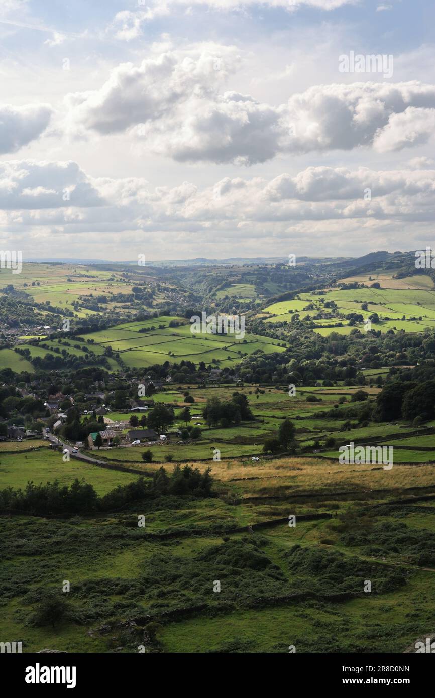 View across the Derwent Valley from Curbar Edge Peak District ...