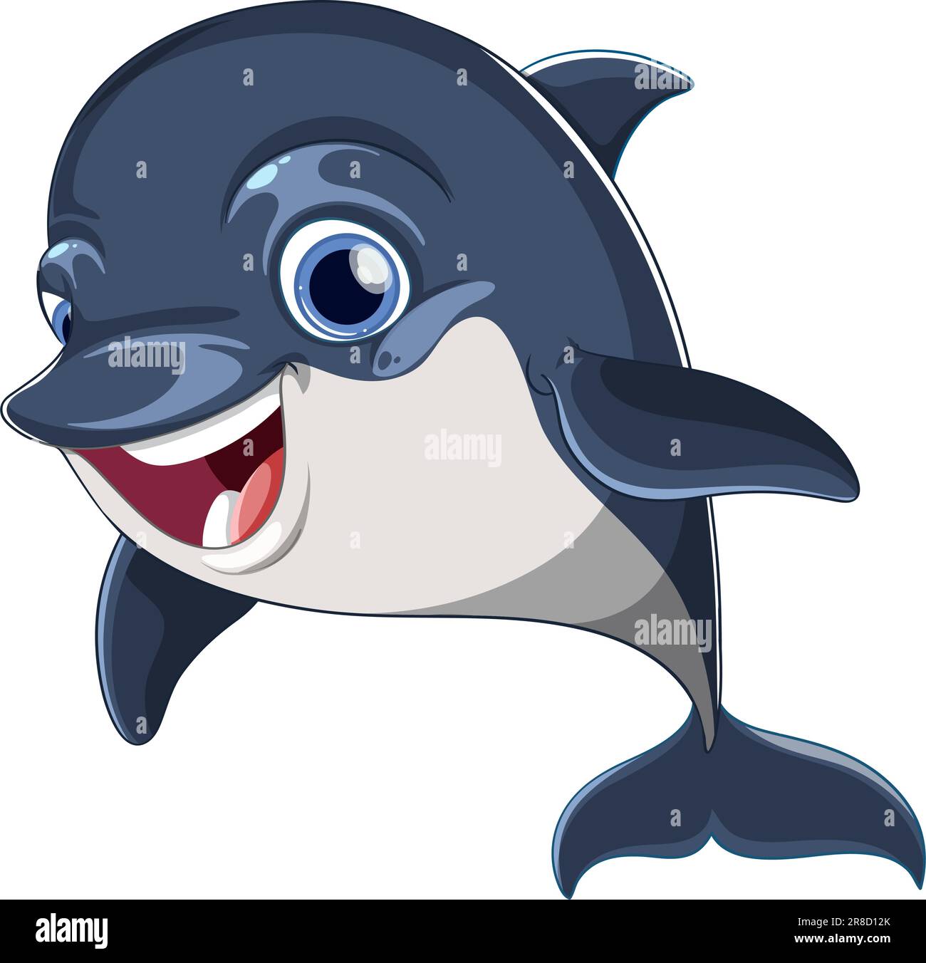 Cute dolphin cartoon character illustration Stock Vector Image & Art ...