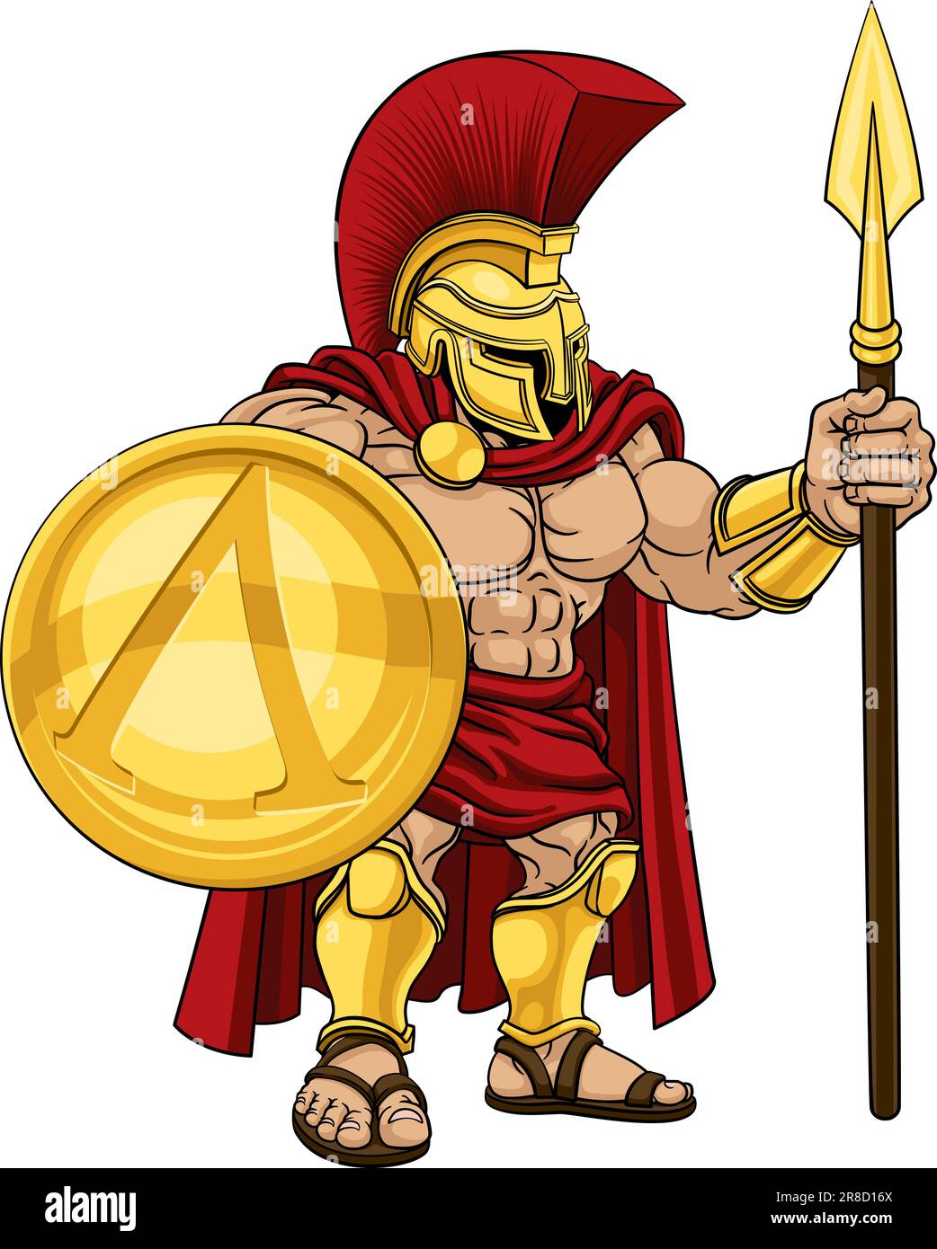 Spartan Warrior Roman Gladiator or Trojan Cartoon Stock Vector Image ...