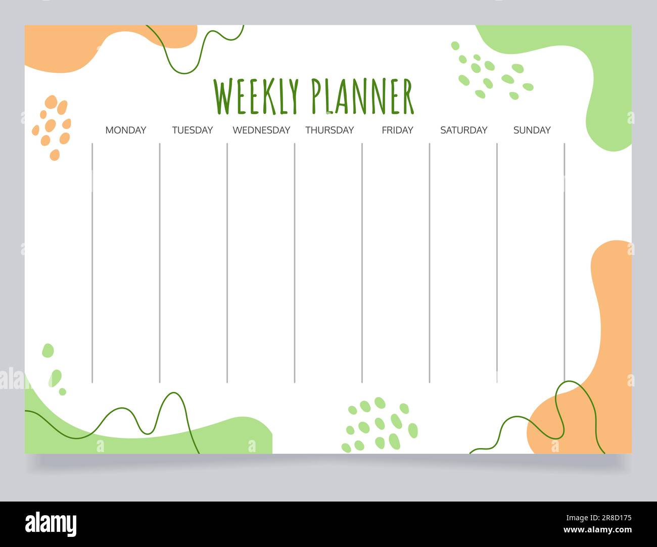 Weekly planner worksheet design template Stock Vector Image & Art - Alamy