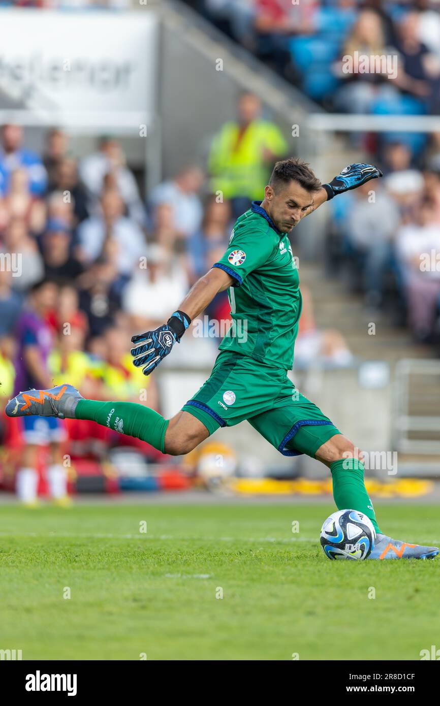 Oslo, Norway 20 June 2023 Joel Mall of Cyprus controls the ball during ...