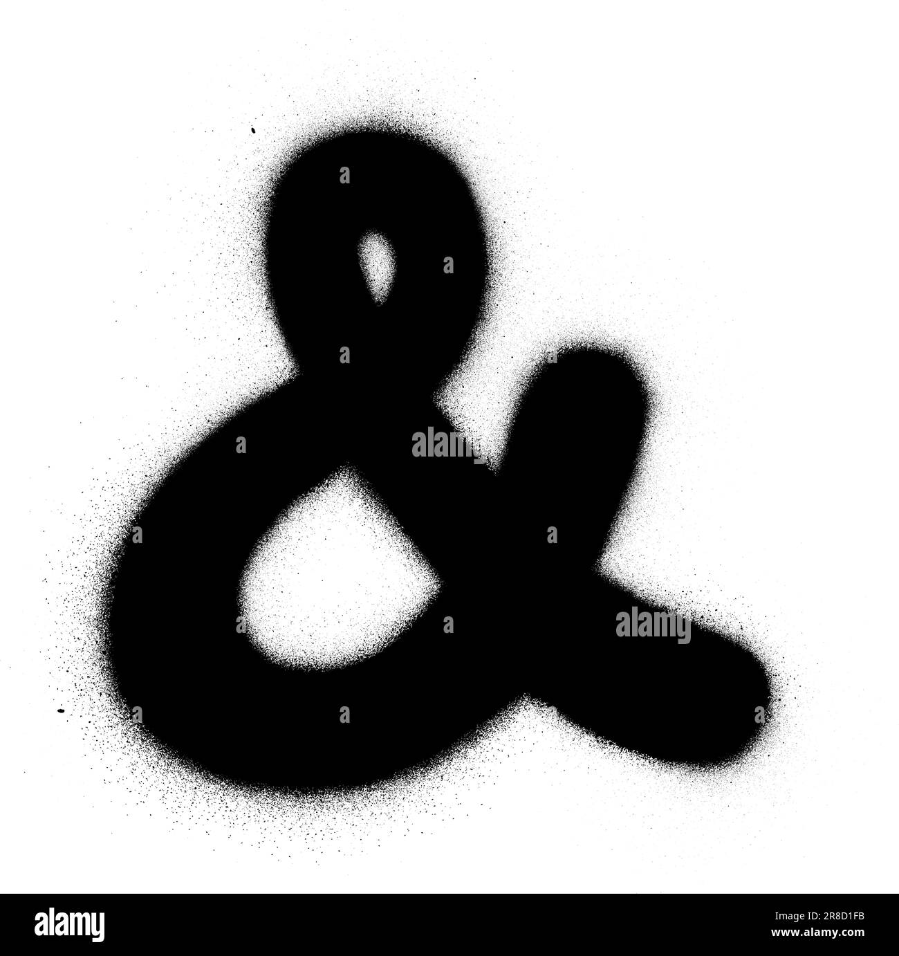 graffiti fat ampersand symbol sprayed in black over white Stock Vector ...