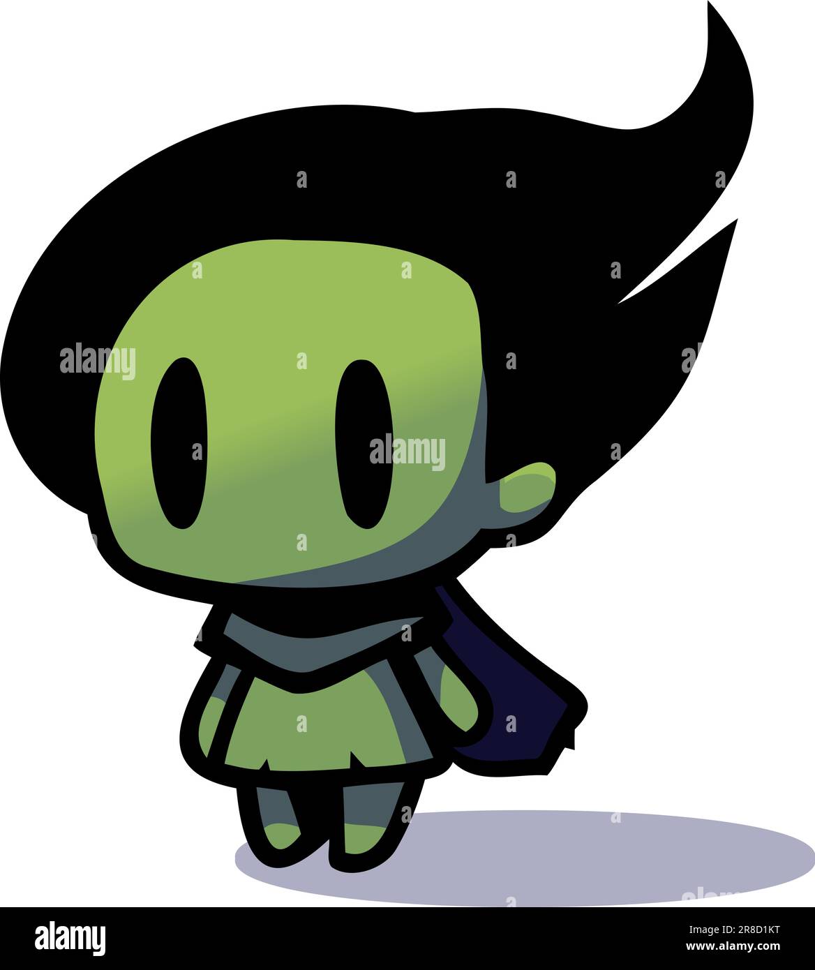 cute green kawaii chibi cartoon character Stock Vector Image & Art - Alamy