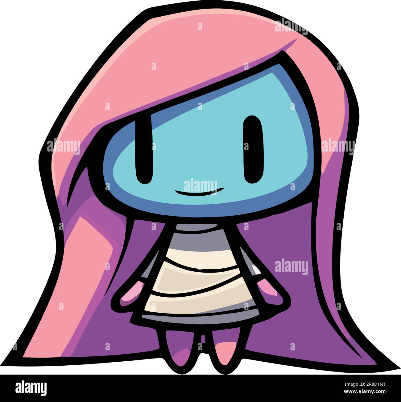 cute kawaii chibi girl with pink hair Stock Vector Image & Art - Alamy