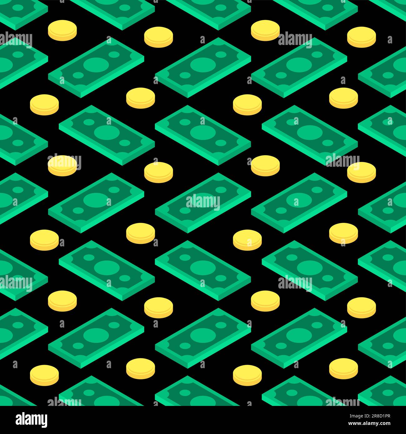 Money isometric style pattern seamless. dollars background. Rich ...