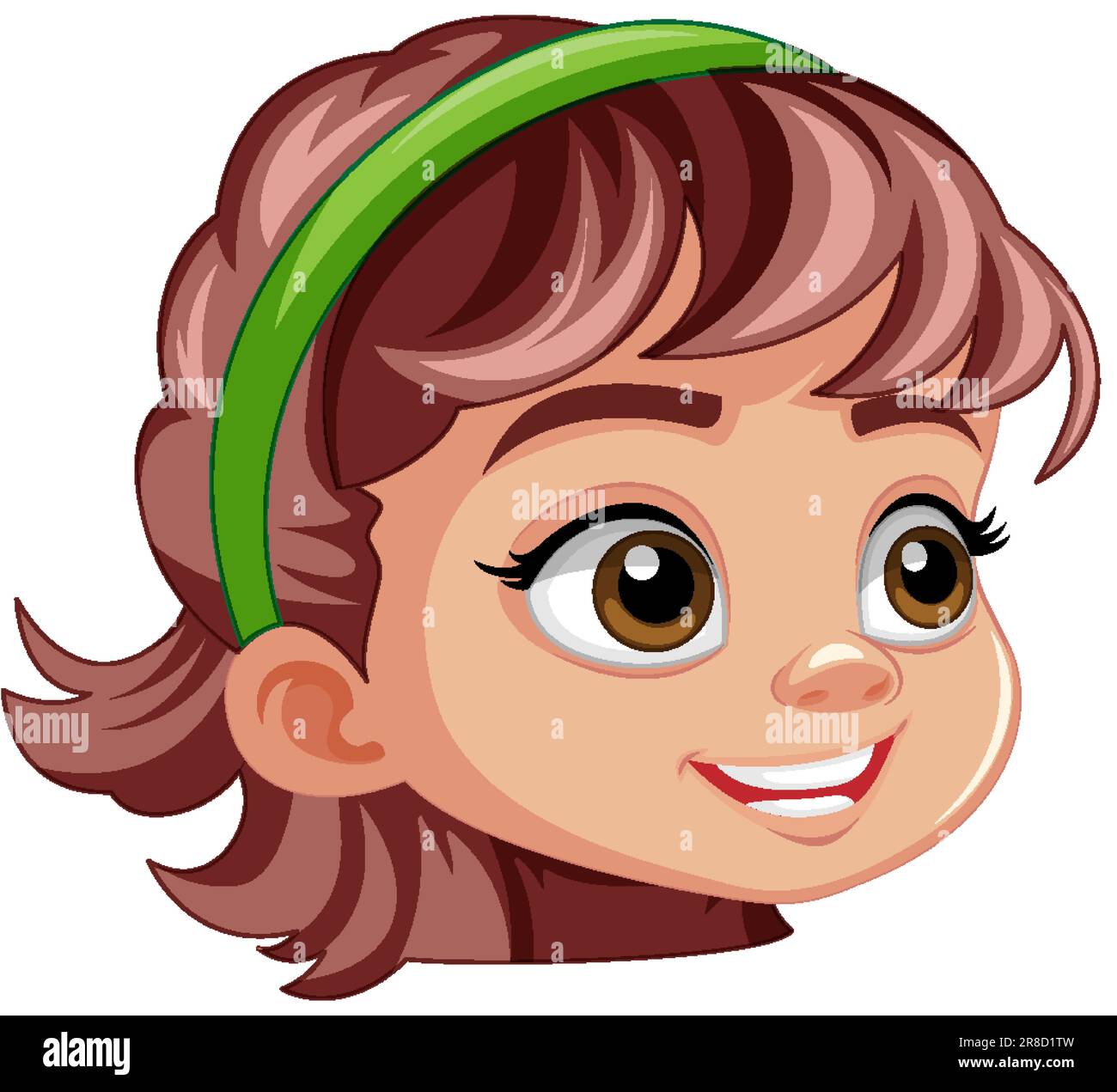 Smiley girl cartoon face illustration Stock Vector Image & Art - Alamy