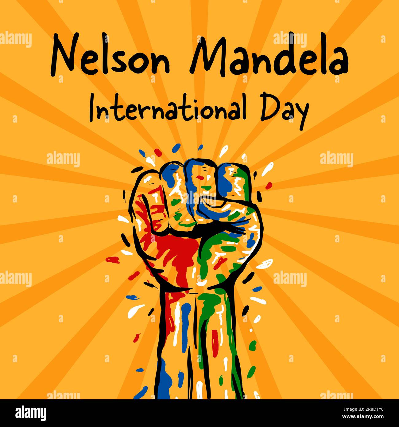 hand drawn nelson mandela international day illustration vector Stock ...