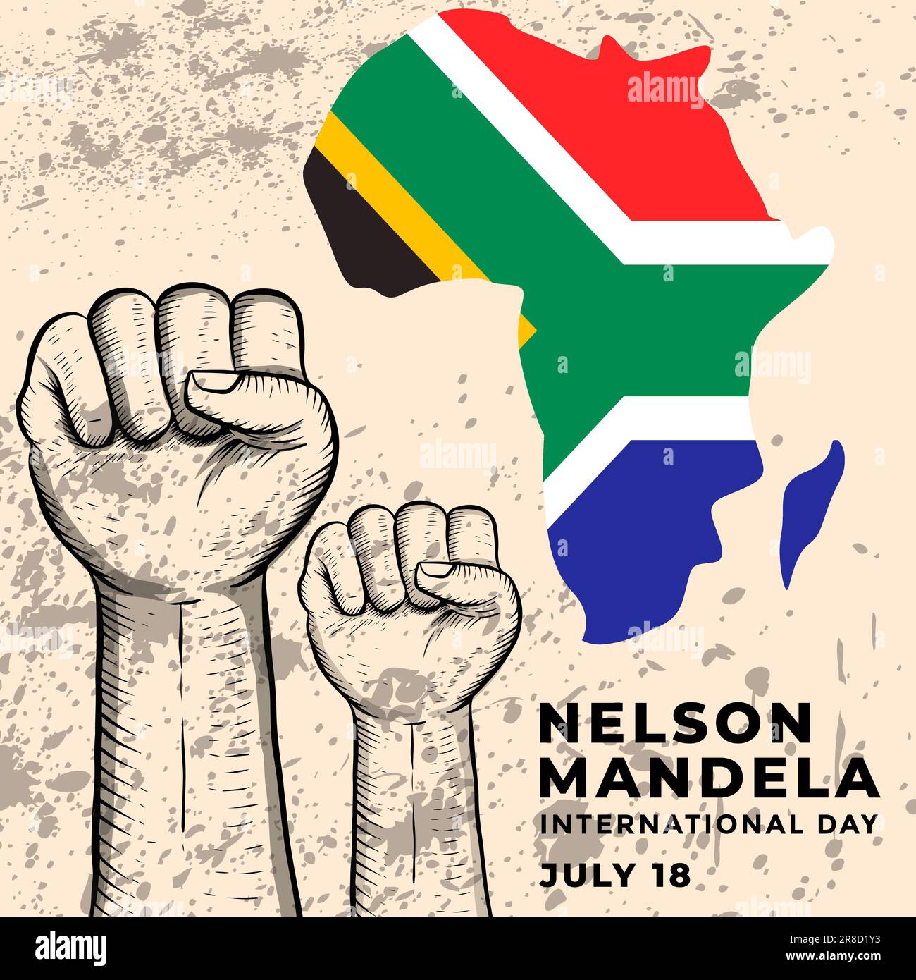 vector design hand drawn nelson mandela international day Stock Vector ...