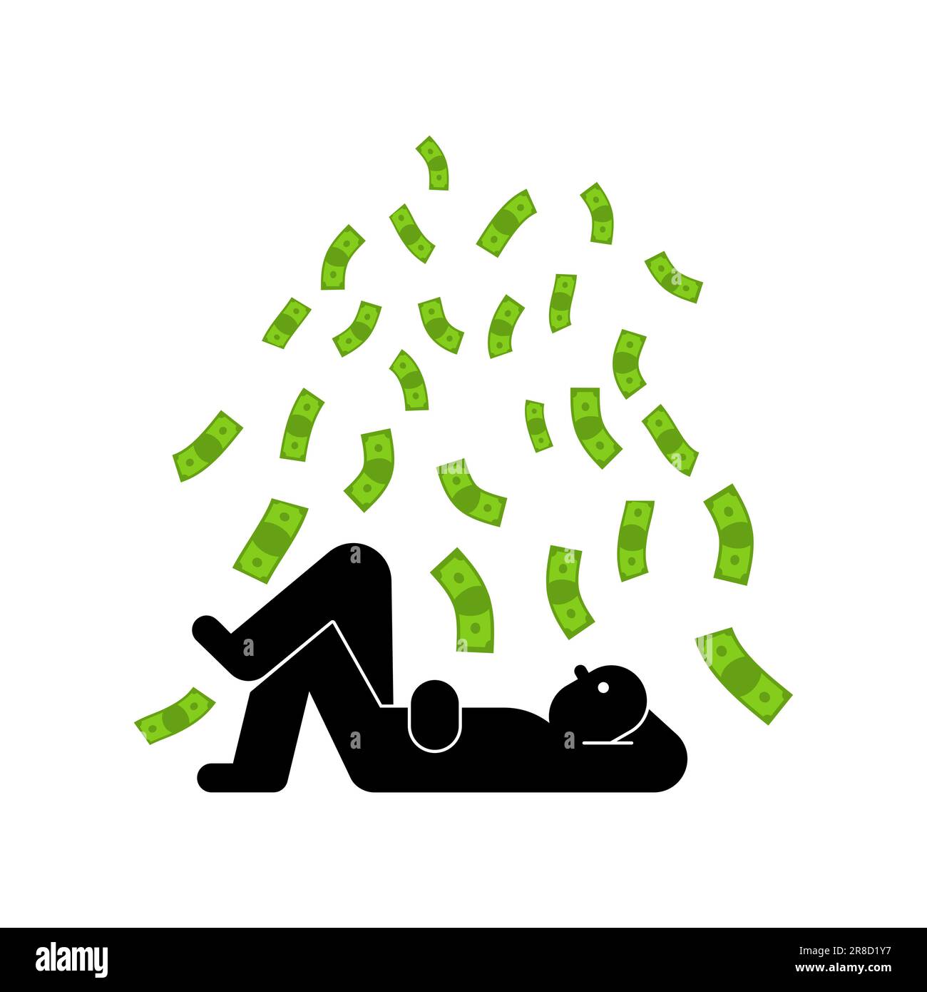 Money rain flat cartoon Cut Out Stock Images & Pictures - Alamy