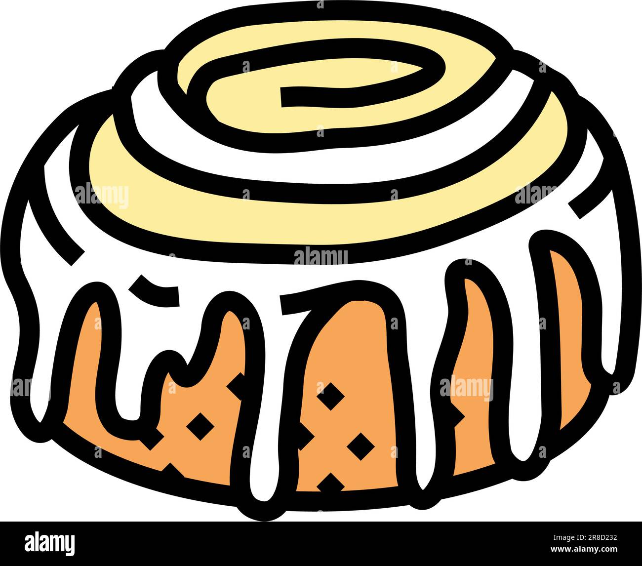 cinnamon roll sweet food color icon vector illustration Stock Vector ...